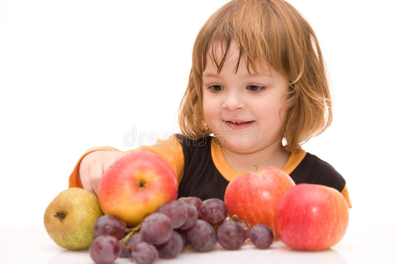 Kids should eat fruits! stock image. Image of healthy - 3812087