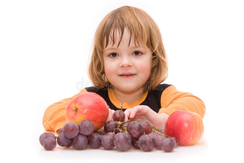 Kids should eat fruits! stock image. Image of cute, girl - 3839645