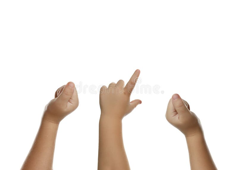 Kids Showing Hands on White Background, Closeup Stock Photo - Image of ...
