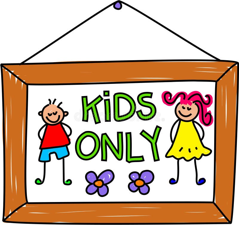 Kids Sign stock vector. Illustration of childhood, kindergarten - 88653