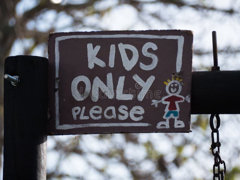 Kids only sign stock photo. Image of junglegym, kids - 97853424