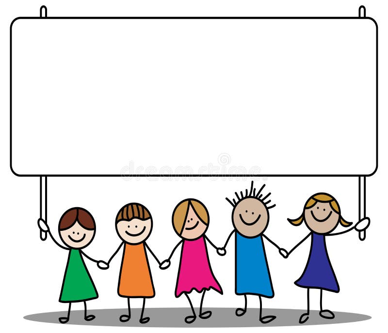 Kids sign stock vector. Illustration of girls, cartoon - 42012693