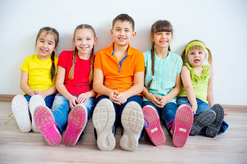 Kids sit together stock image. Image of knowledge, white - 89579541