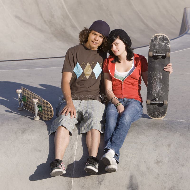 Kids at skatepark stock photo. Image of pool, teens, modern - 5038960
