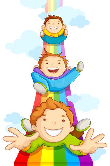 Kids Sliding Rainbow Stock Illustrations – 57 Kids Sliding Rainbow ...