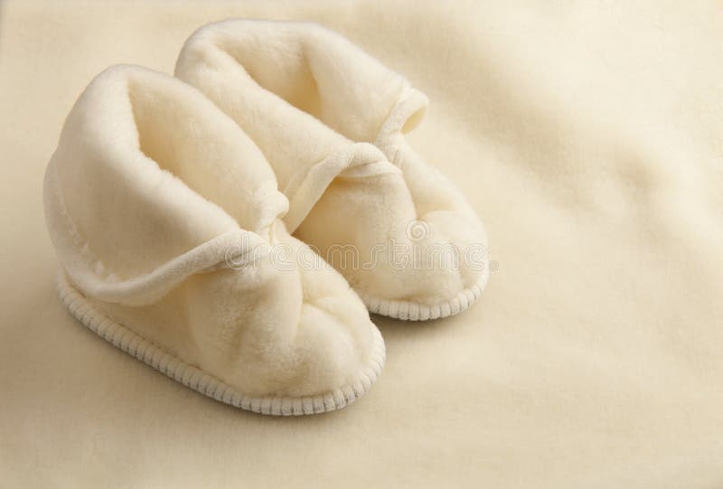 Kids Slippers and Part of Blanket Stock Image - Image of slippers, warm ...