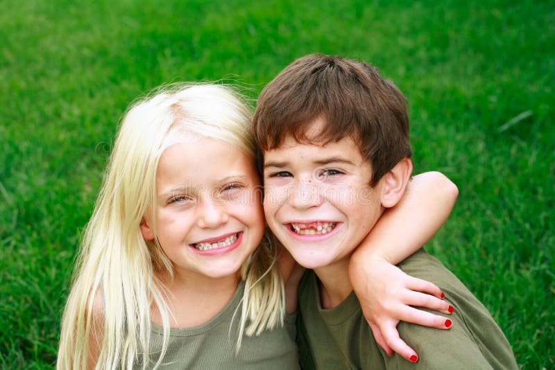 Kids Smiling Big stock photo. Image of bonding, girls - 4112984