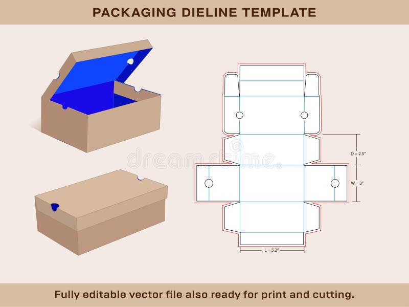 Kids Sneaker Box Large Size 5.2x 3x2 Stock Vector - Illustration of ...