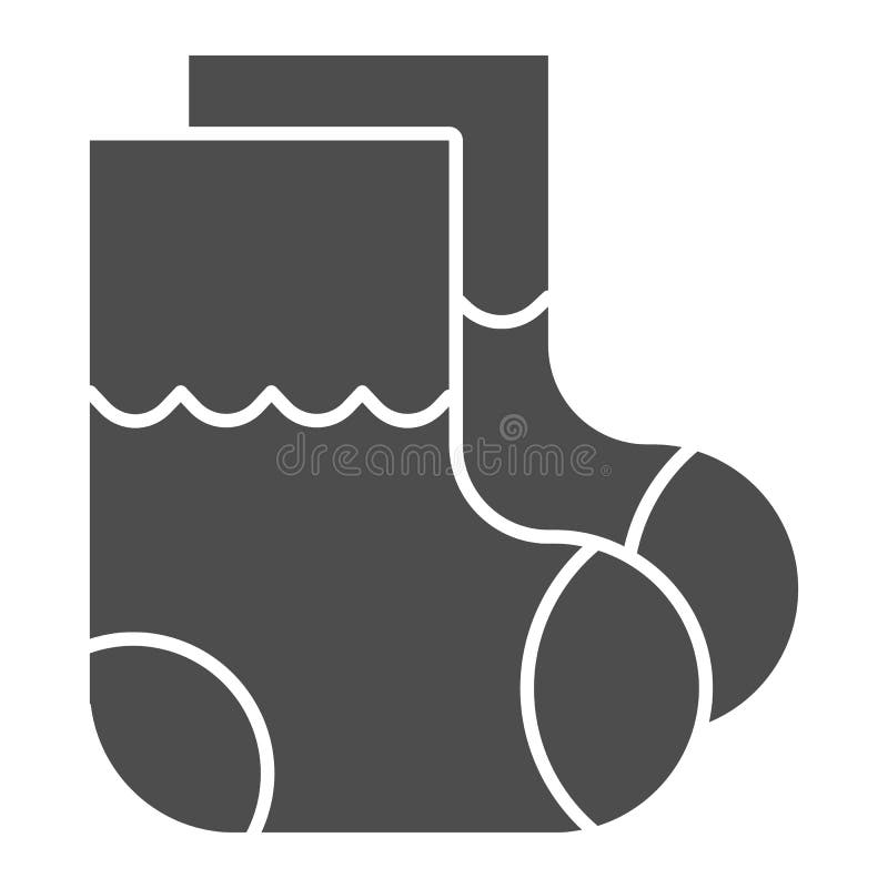 Kids Socks Solid Icon. Baby Socks Vector Illustration Isolated on White ...