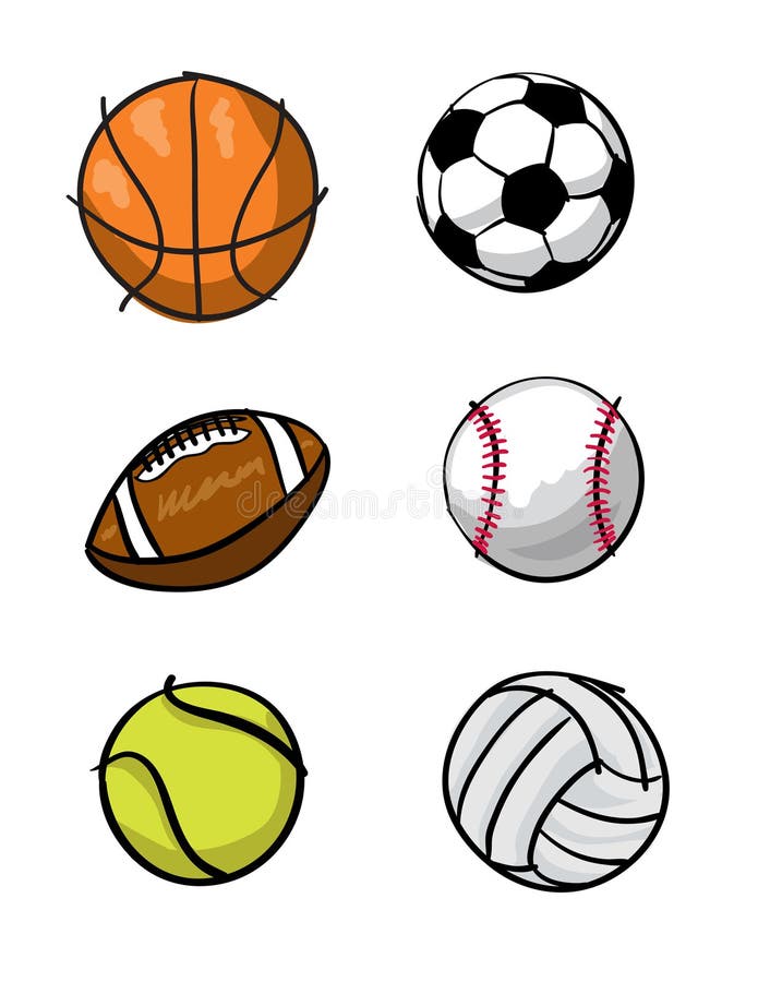 Collection of Different Types of Balls Stock Illustration ...