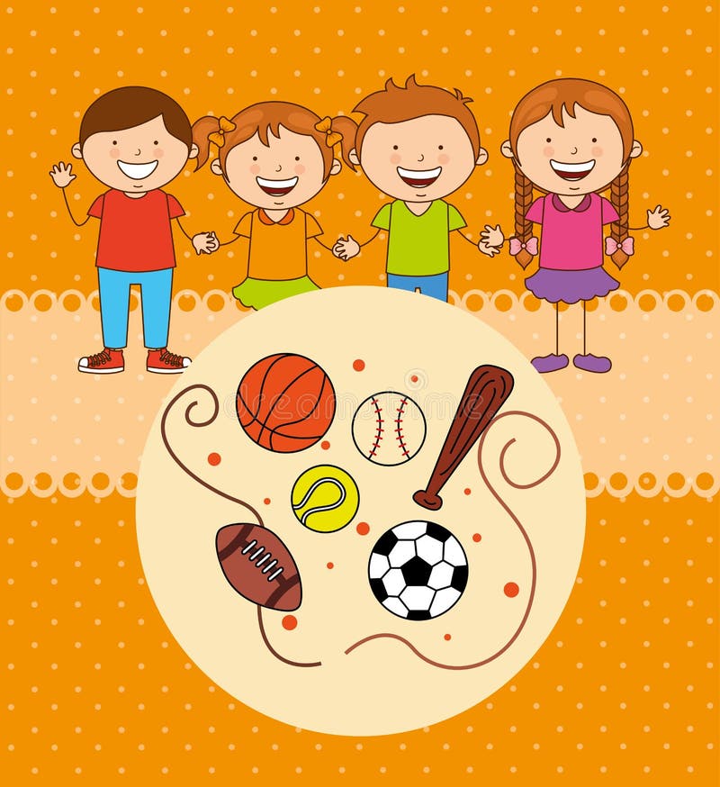 Kids sports stock vector. Illustration of kids, background - 59942509