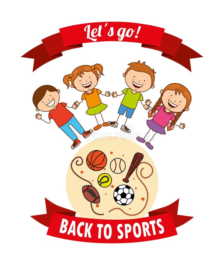 Kids sports stock vector. Illustration of kids, background - 59942509