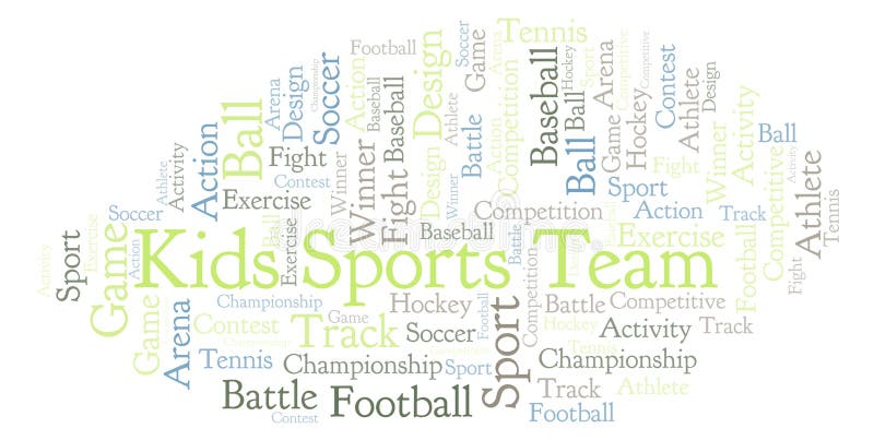 Kids Sports Team Word Cloud Stock Illustration - Illustration of bubble ...
