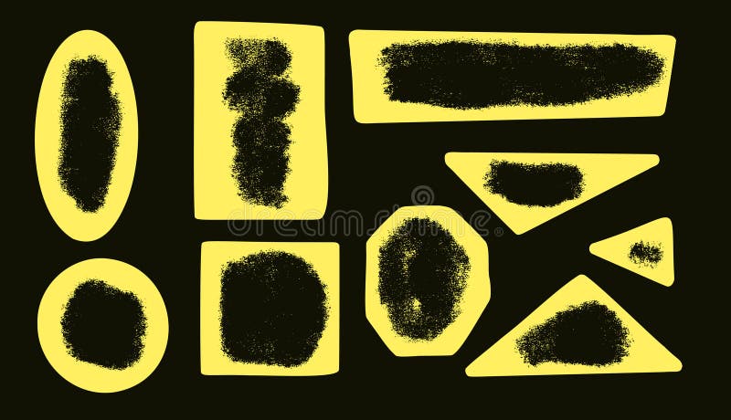 Kids Spray Painted Geometric Shapes with Empty Space Set. Text Boxes ...