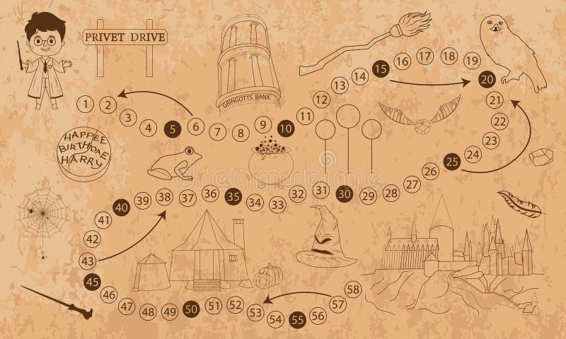 Kids Step Board Game. Vector Illustration Editorial Stock Image ...