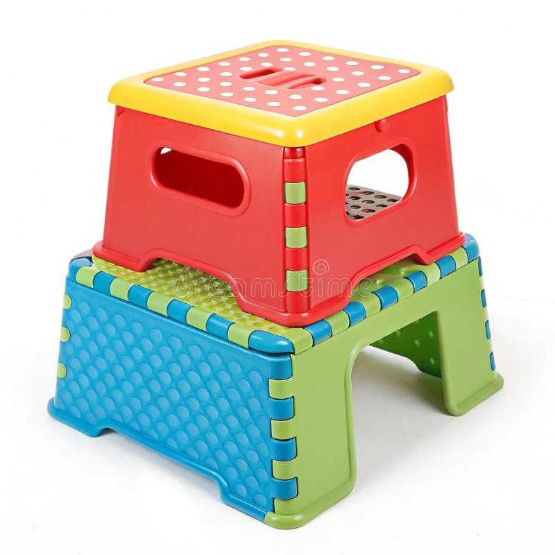 Kids Step Stool Isolated on White Background Stock Illustration ...