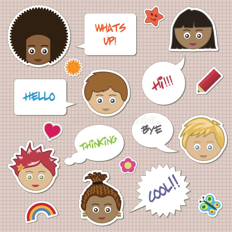 Kids speech stock vector. Illustration of speech, girl - 14277240