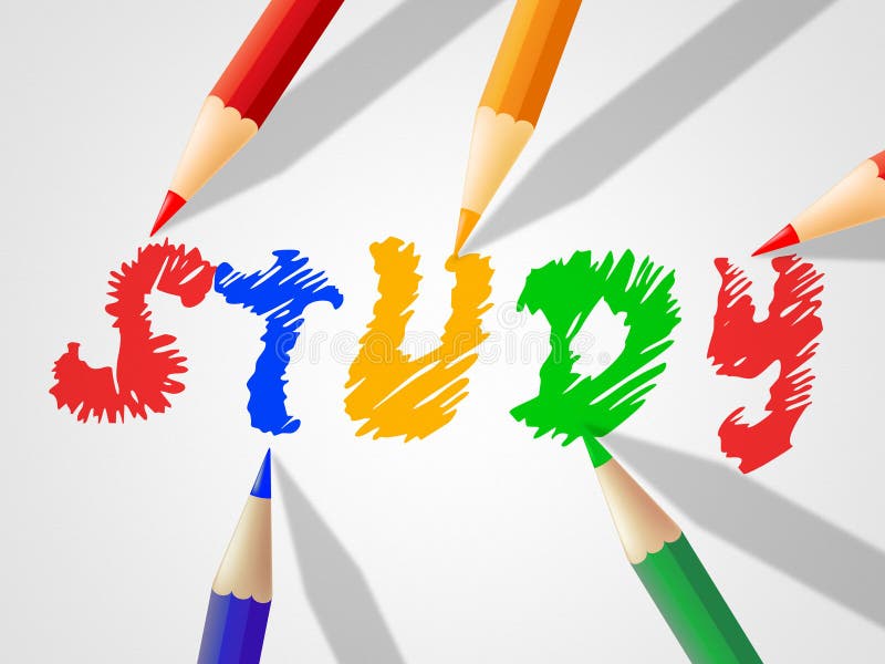 Kids Study Means Tutoring Child and Schooling Stock Illustration ...