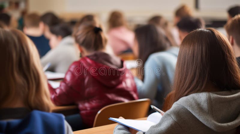 Kids Studying in Class, View from Back. Back To School, Learning Stock ...