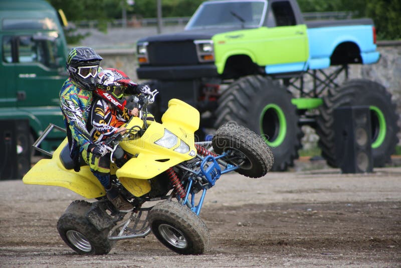 Kids stunt editorial photography. Image of quad, truck - 61960807