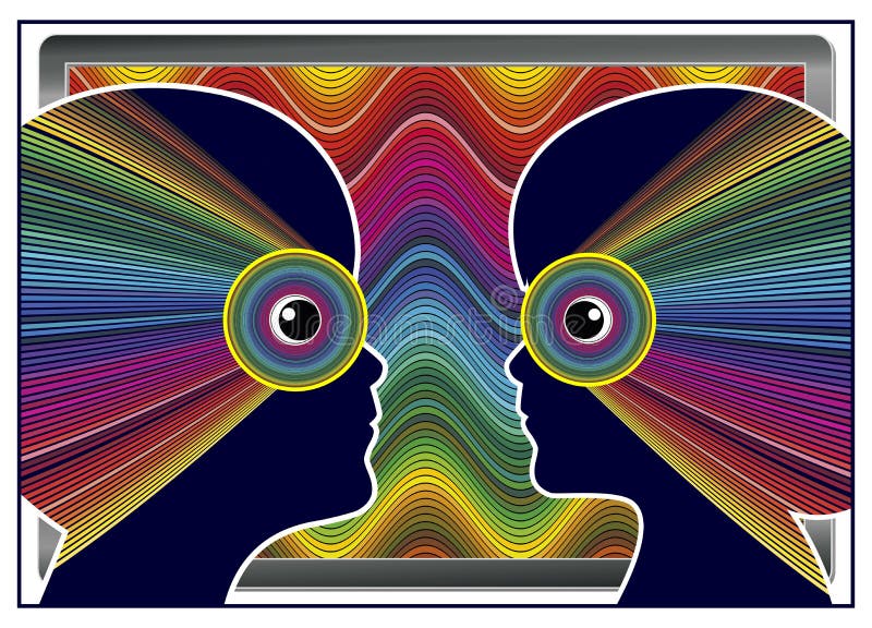 Kids Suffering from Digital Eye Strain. Stock Illustration ...