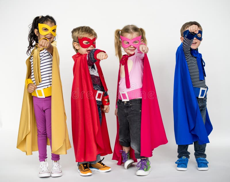 Kids Superhero Portrait Occupation Concept Stock Photo - Image of ...