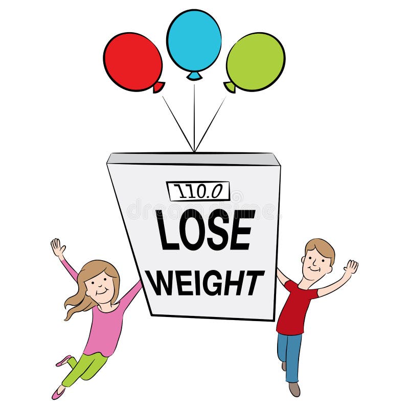 Kids Supporting Healthy Weight Loss Stock Vector - Illustration of food ...
