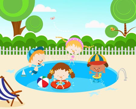 Garden Pool Cartoon Kids Stock Illustrations – 195 Garden Pool Cartoon ...