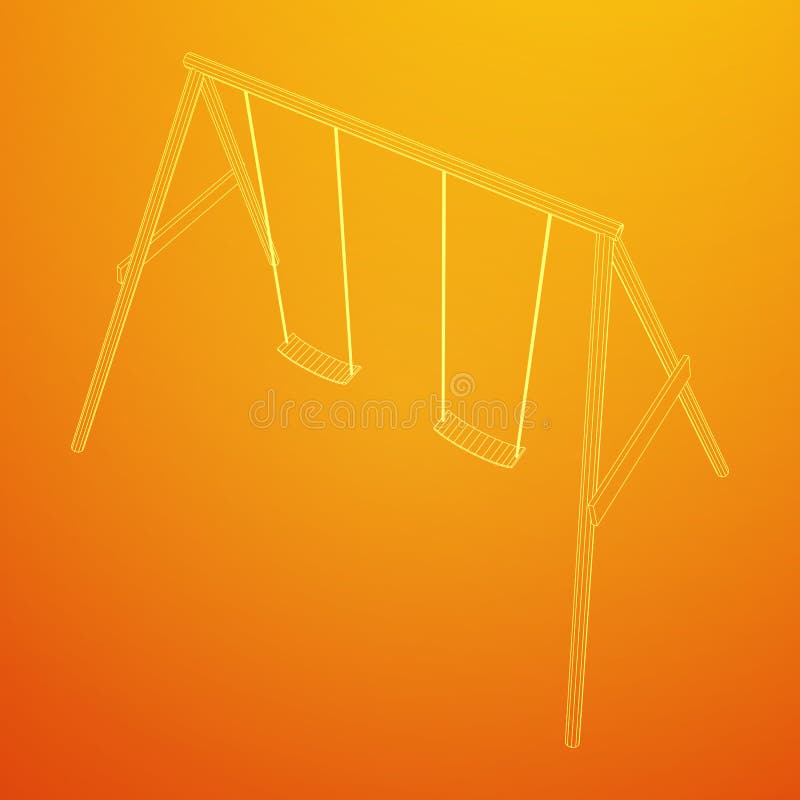 Kids swing model vector stock vector. Illustration of chair - 122342745