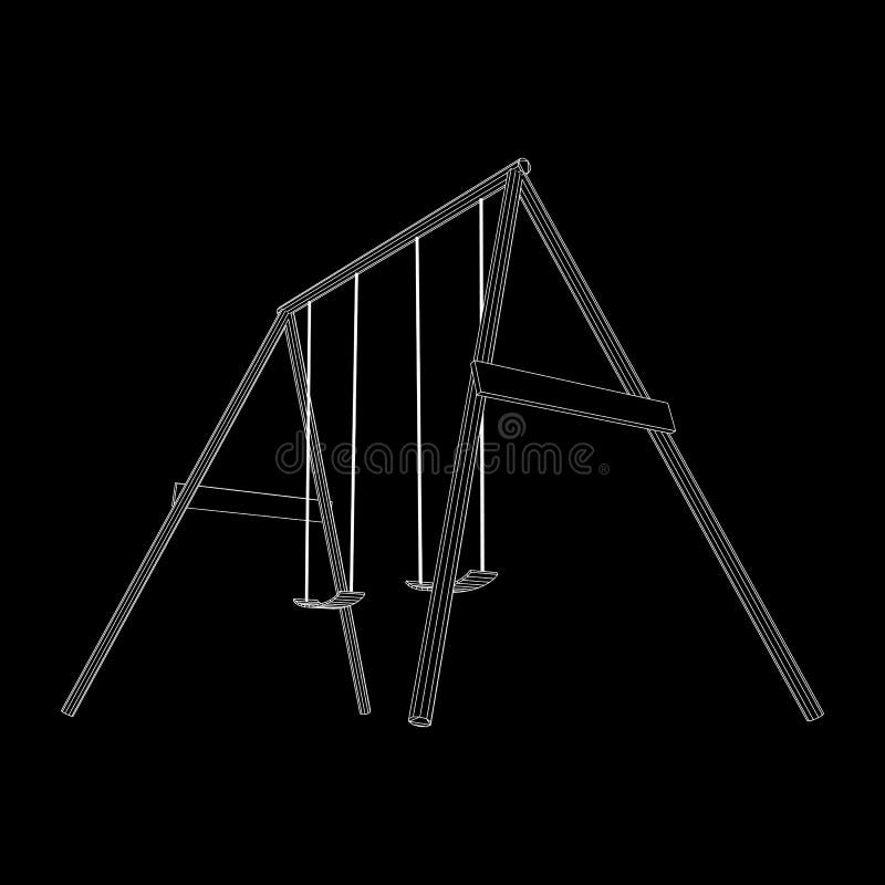 Kids swing model vector stock vector. Illustration of girl - 122734179