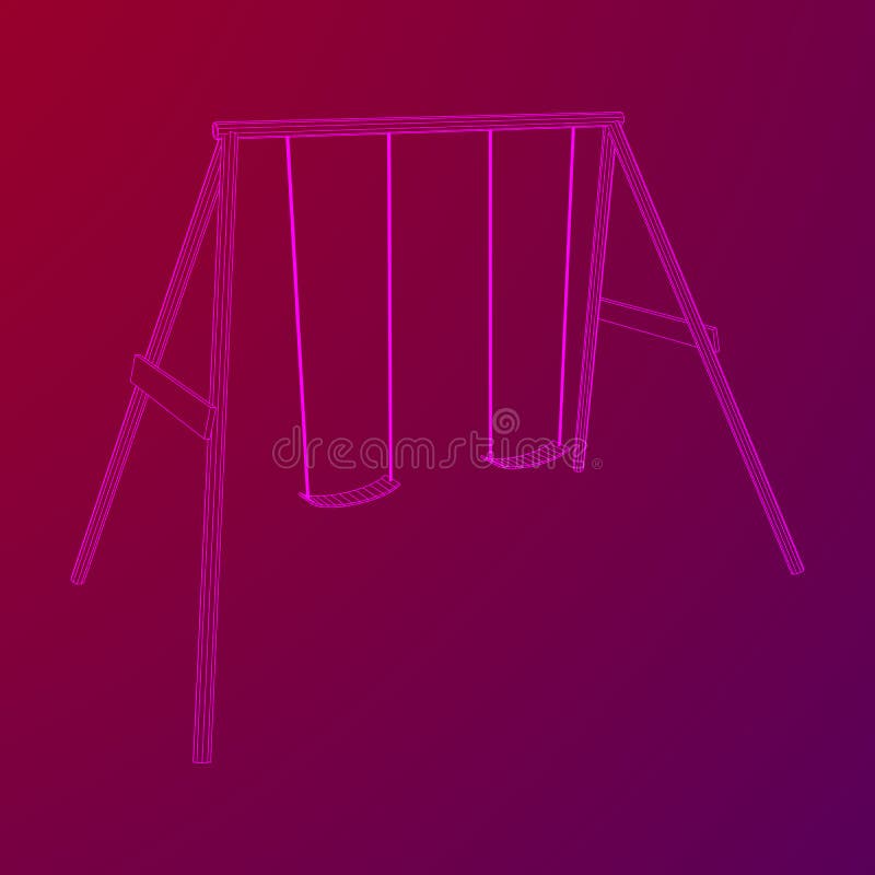 Kids swing model vector stock vector. Illustration of home - 122564726