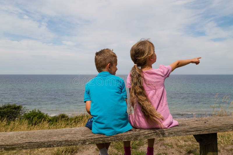 Kids taking a break stock image. Image of denmark, blokhus - 43807889