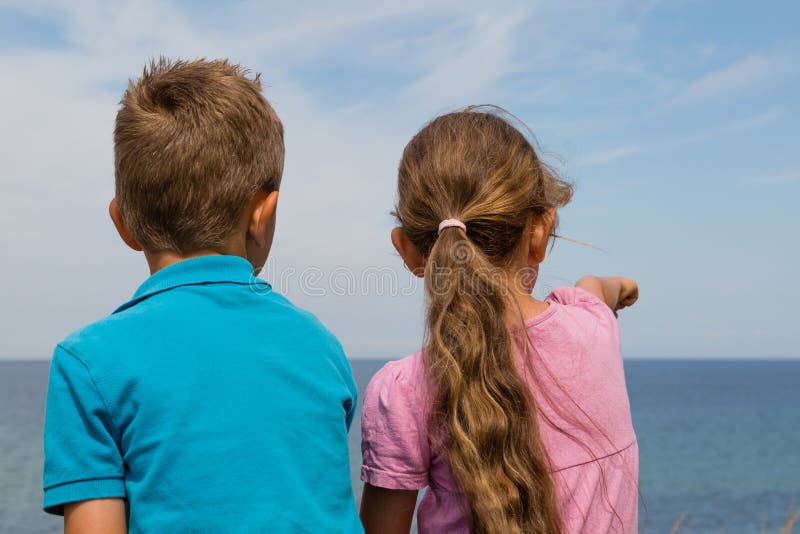 Kids taking a break stock photo. Image of vacation, pointing - 50873020