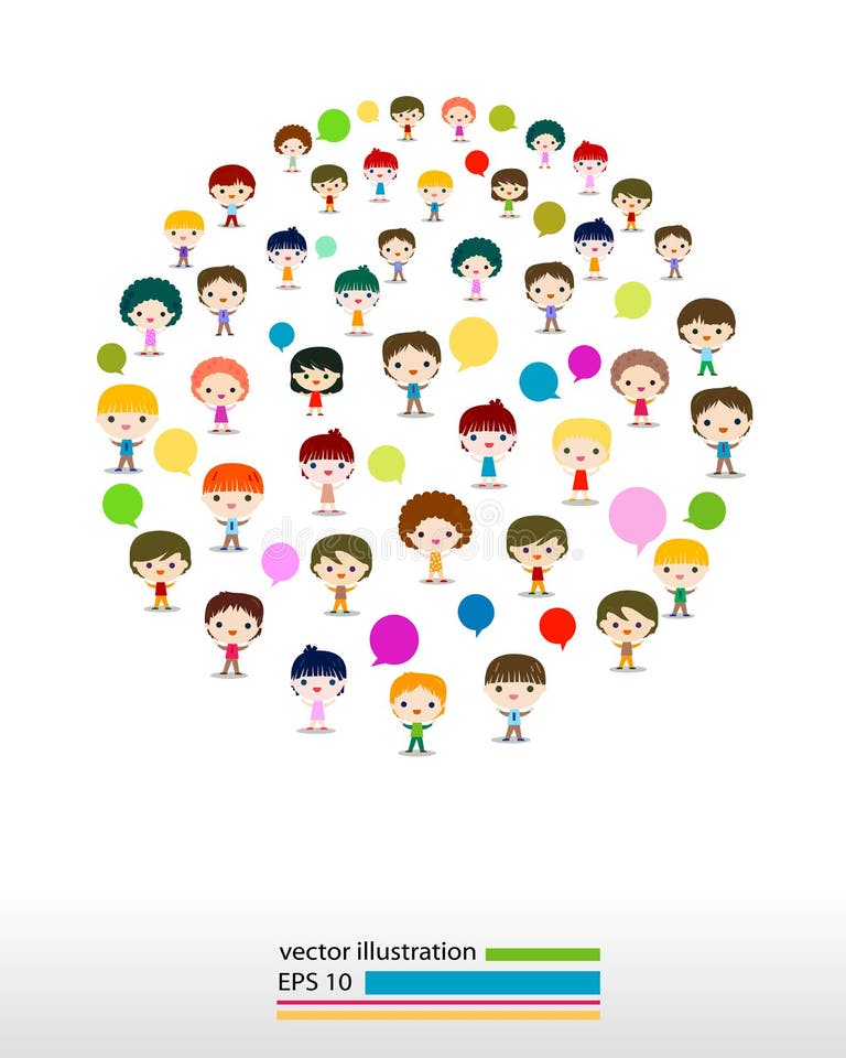 School Children Circle Talking Stock Illustrations – 41 School Children ...