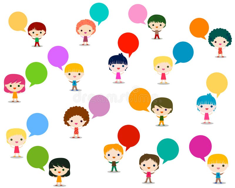 Kids talking stock vector. Illustration of conversation - 68592454