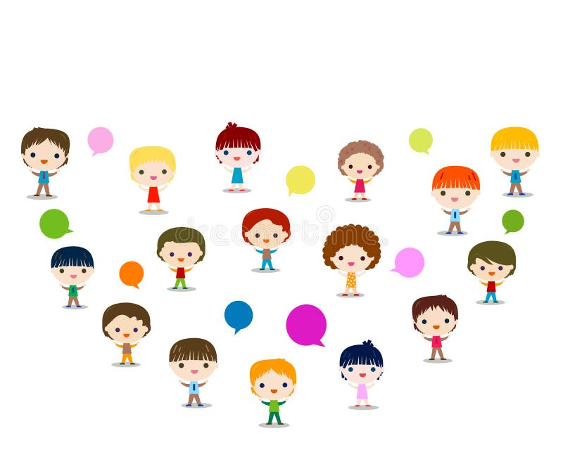 Kids talking stock vector. Illustration of conversation - 68592454