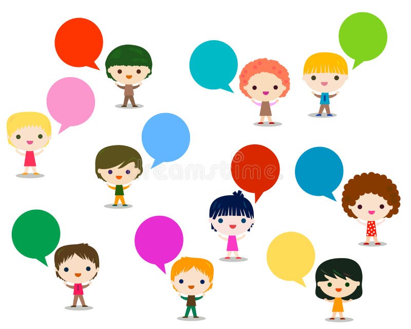 Kids talking stock vector. Illustration of chat, children - 68889588