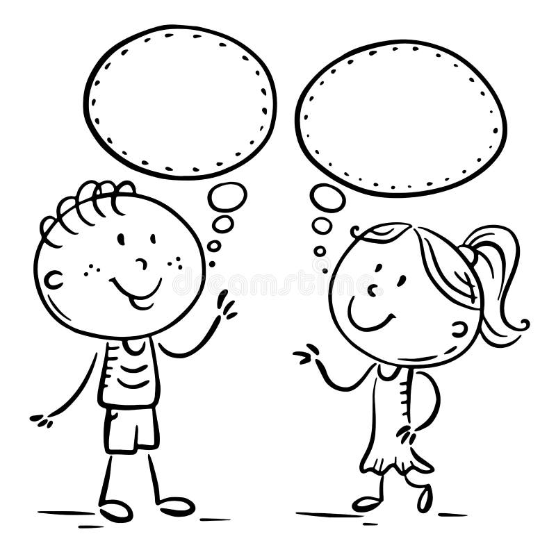 Kids Talking, Scenes with Speech Bubbles. Stock Vector - Illustration ...