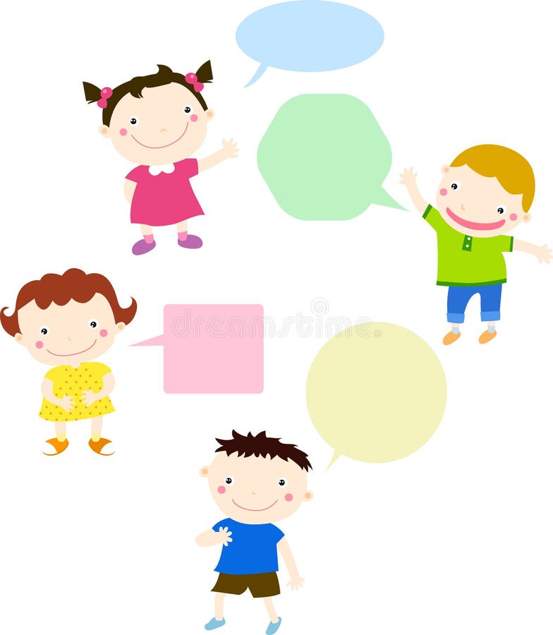 Group Of Kids Talking Clipart