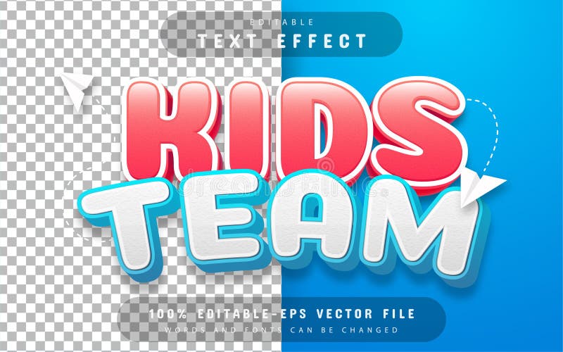 Kids Team Text Effect Editable Stock Vector - Illustration of element ...
