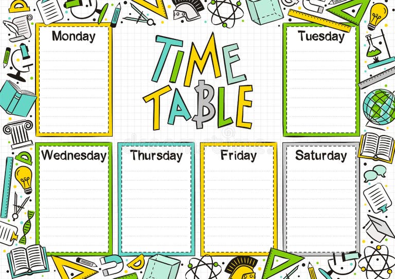 School Teacher Student Drawing Class Schedule Stock Illustrations – 67 ...