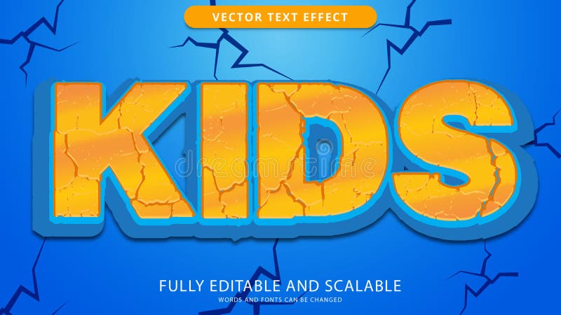 Kids Text Effect Editable Eps File Stock Illustration - Illustration of ...