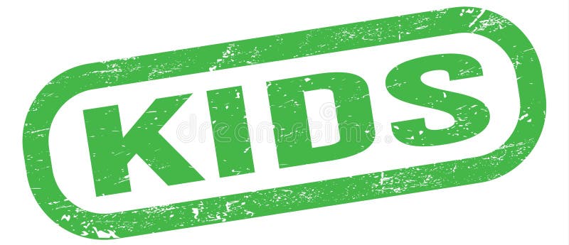 KIDS, Text on Green Rectangle Stamp Sign Stock Illustration ...