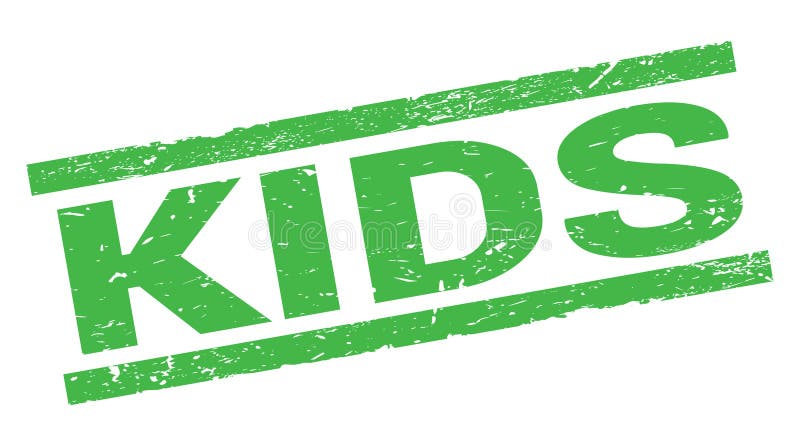 KIDS Text on Green Rectangle Stamp Sign Stock Illustration ...