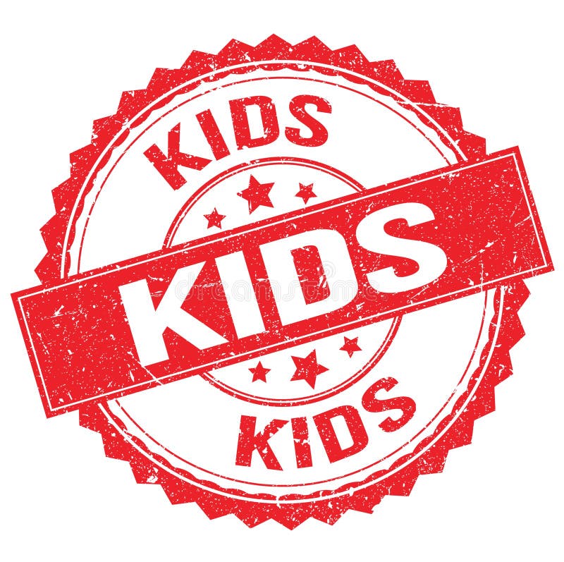KIDS Text on Red Round Stamp Sign Stock Illustration - Illustration of ...