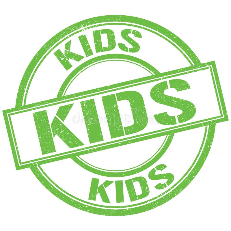 KIDS Text Written on Green Stamp Sign Stock Illustration - Illustration ...