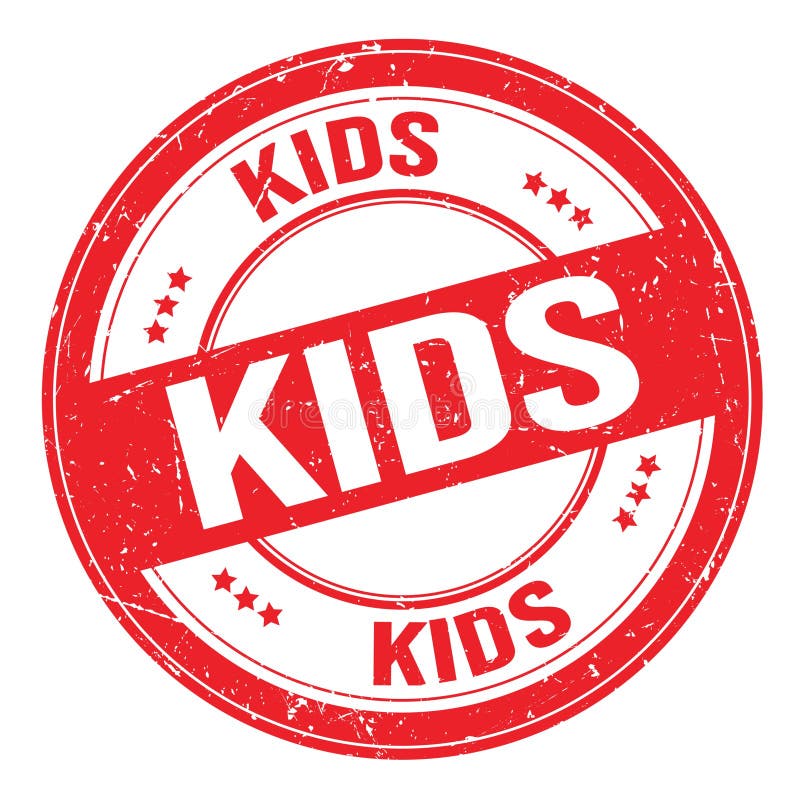 KIDS Text Written on Red Round Stamp Sign Stock Illustration ...