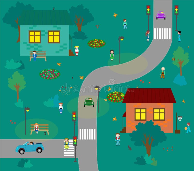 Kids Town Map Stock Illustrations – 767 Kids Town Map Stock ...