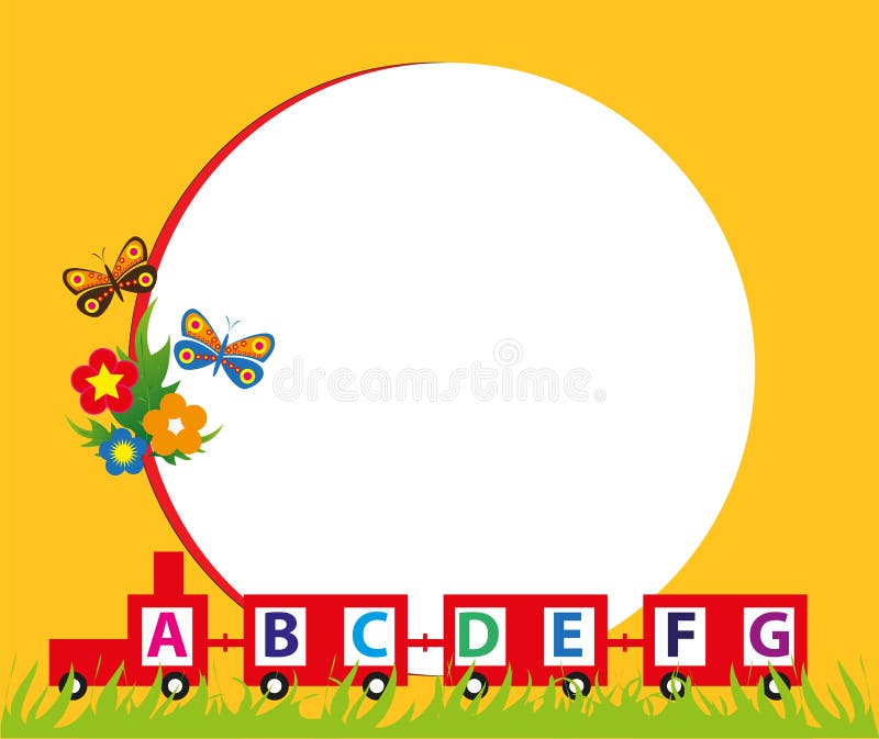 Kids Toy Train Frame Background Stock Illustration - Illustration of ...