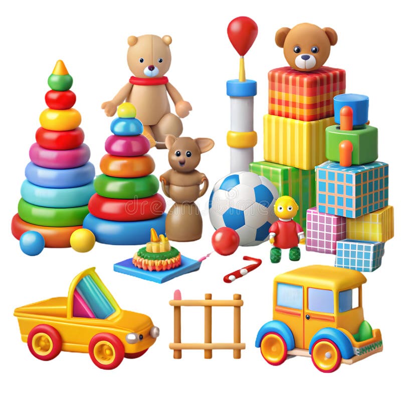 Kids Toys stock illustration. Illustration of game, transparent - 369293667